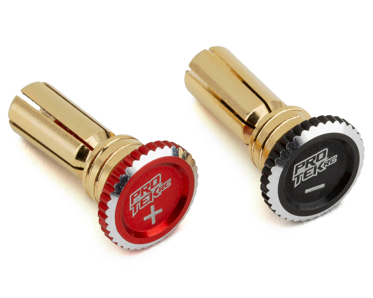 Protek RC - Twist Lock Adjustable Bullet Plug Grips w/5mm Bullets (Red